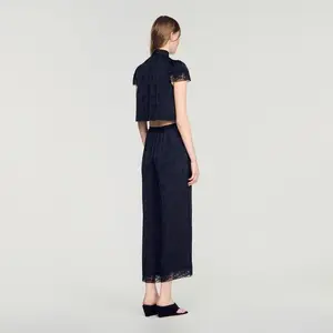 Sandro Paisley Jacquard Crop Top