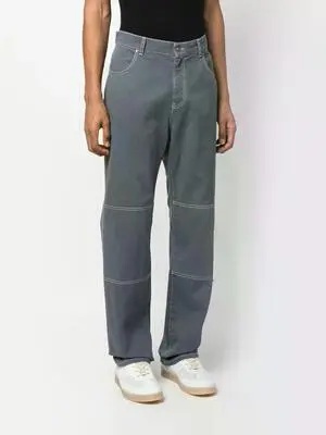 MSGM Logo Print Straight-leg Trousers