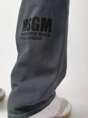 MSGM Logo Print Straight-leg Trousers