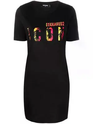Dsquared2 Icon Sunset Palm T-shirt Dress