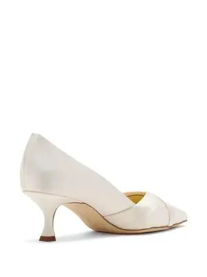 Manolo Blahnik Vieralo Crossover-strap Pumps - White