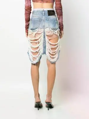 Dsquared2 Distressed Denim Skirt