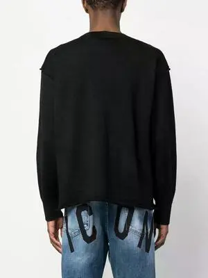 Dsquared2 Virgin Wool Ribbed Crew Neck Jumper