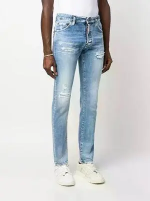Dsquared2 Distressed Straight-leg Jeans