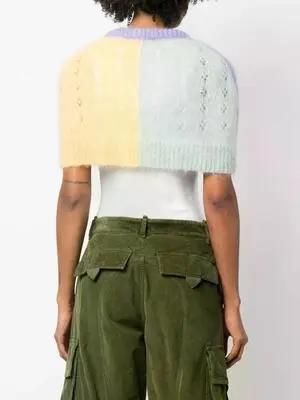 Dsquared2 Pointelle-knit Brushed Wool Top