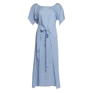 BIANCA POPP Blue / White Everyday Beach Dress In Blue And White Stripes - Blue/white