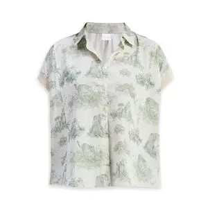 REISTOR Relaxed-fit Animal Print Button-down Shirt - Green