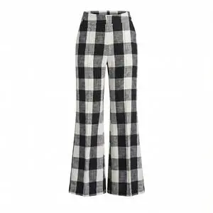 LILY AND LIONEL Zena Flared Check Trouser In & White - Black