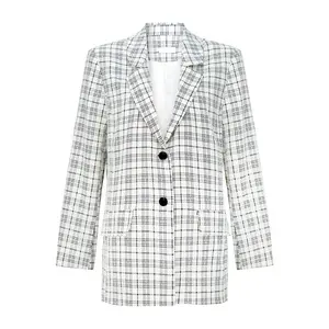 LILY AND LIONEL Chess Blazer Jacket In & Black - White