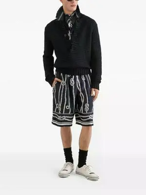 Dolce & Gabbana Marina Print Silk Twill Bermuda Shorts