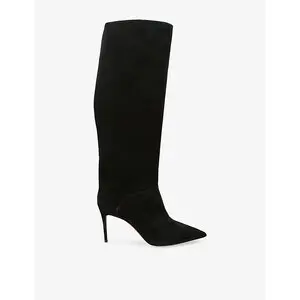 Casadei Julia Renna Suede Knee-high Boots - Black
