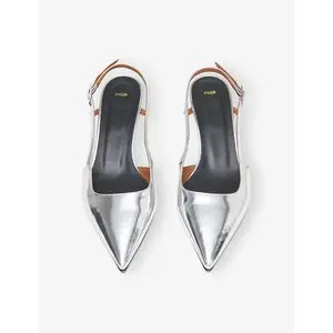 Maje Strappy Metallic Leather Heels