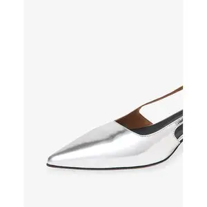 Maje Strappy Metallic Leather Heels