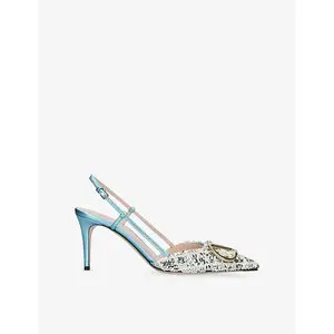 Valentino Garavani Vlogo Signature 80 Slingback Leather Heels - Other