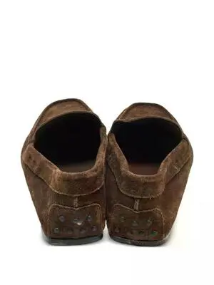 TOD'S Suede Penny Loafers - Brown