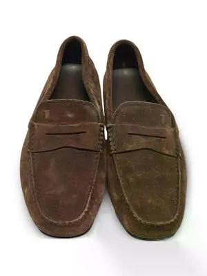 TOD'S Suede Penny Loafers - Brown