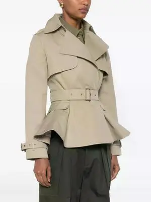 Burberry Belted Peplum Hem Jacket