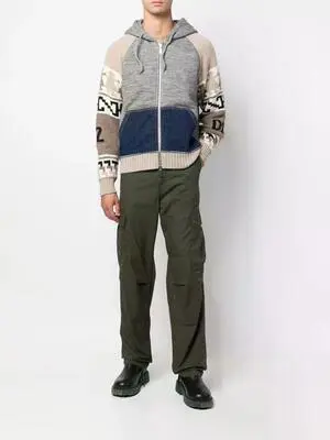 Dsquared2 Intarsia Knit Zip-up Hoodie