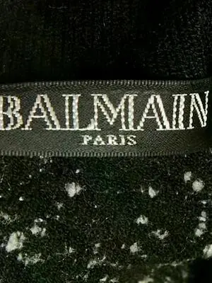 Balmain Houndstooth Tweed High Neck Dress