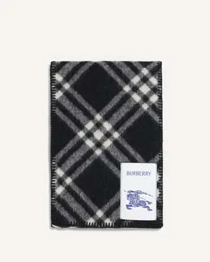 Burberry Wool Check Scarf - Black