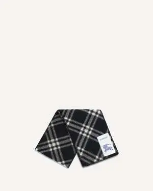 Burberry Wool Check Scarf - Black