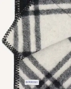 Burberry Wool Check Scarf - Black