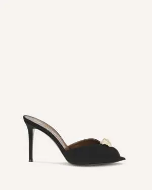 GIUSEPPE ZANOTTI Intrigo Cocktail Mules Stiletto Heel Sandals - Black
