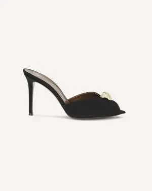 GIUSEPPE ZANOTTI Intrigo Cocktail Mules Stiletto Heel Sandals - Black