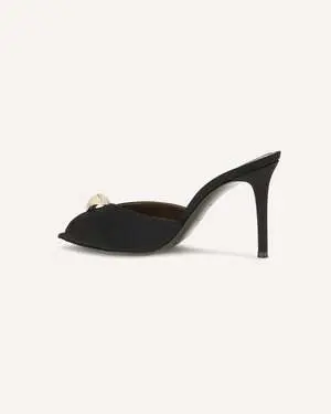 GIUSEPPE ZANOTTI Intrigo Cocktail Mules Stiletto Heel Sandals - Black