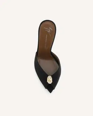 GIUSEPPE ZANOTTI Intrigo Cocktail Mules Stiletto Heel Sandals - Black