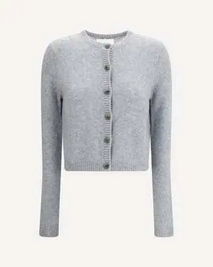 LISA YANG Felicia Cashmere Silk Blend Cardigan - Grey