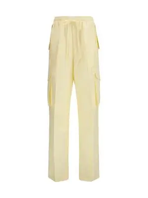 Phoebe Philo Silk Cargo Pants - Yellow