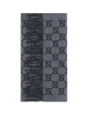 Gucci Gg Cashmere Scarf - Blue