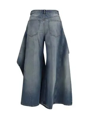 Alaïa Faded Ruffled Jeans