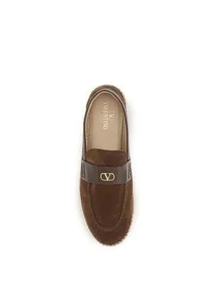 Valentino Garavani Suede Vlogo Espadrilles - Brown