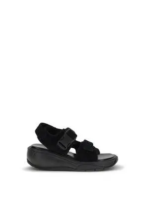 Phoebe Philo Pace Runner Suede Sandals - Black