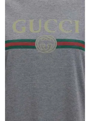 Gucci Cotton And Silk Jersey T-shirt With Web Print
