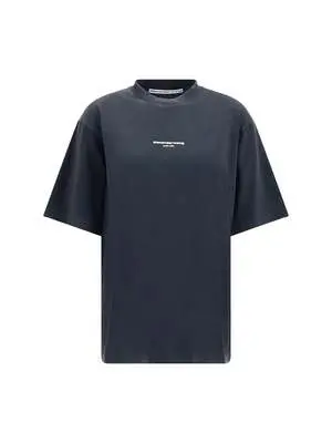 Alexander Wang Short Sleeve T-shirt With Central Logo - Gray