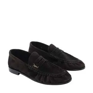 Saint Laurent Le Loafer Loafers With Gold Tone Embellishment - Brown