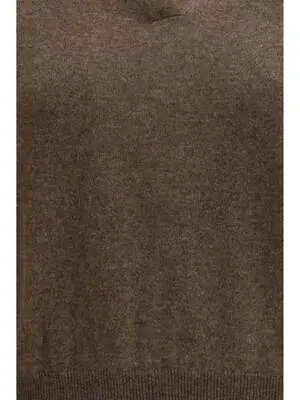LISA YANG V-neck Cashmere Sweater With Sailor Collar - Brown