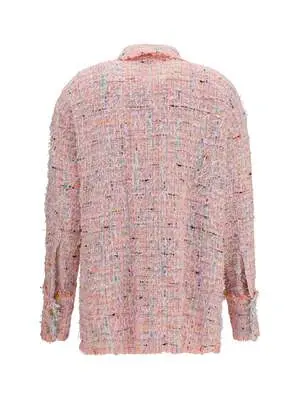 Balmain Tweed Shirt With Lion Head Buttons - Multicolor