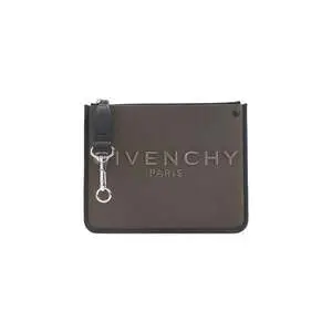 Givenchy Canvas Zipped Pouch With Embroidered Logo - Multicolor