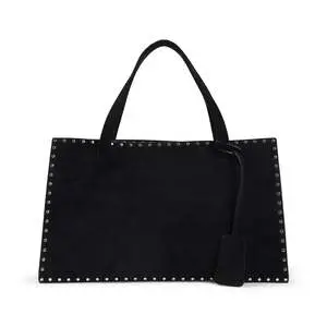Phoebe Philo Studded Cabas Small Suede Bag - Black