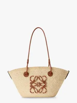 Loewe Paula's Ibiza Anagram Palm Leaf And Leather Shoulder Bag - Multicolor
