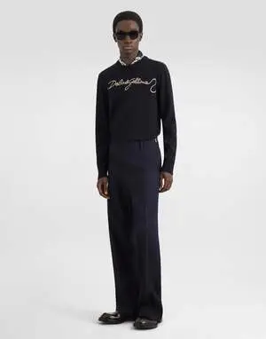 Dolce & Gabbana Smooth Knit Pullover With Embroidery