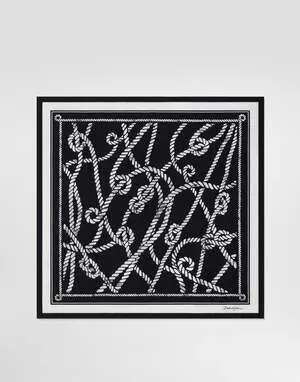 Dolce & Gabbana 70x70 Marina-print Silk Twill Scarf