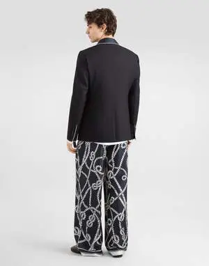 Dolce & Gabbana Marina-print Silk Twill Vanity Trousers