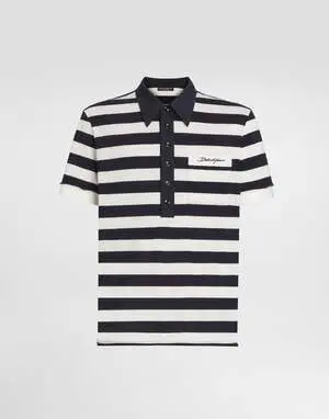 Dolce & Gabbana Striped Jersey Polo Shirt - Multicolor