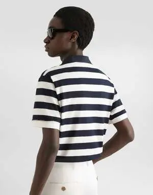Dolce & Gabbana Striped Jersey Polo Shirt