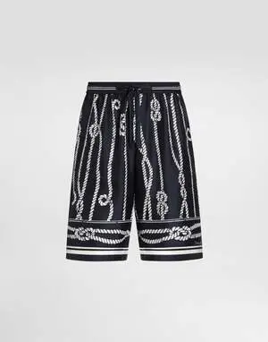 Dolce & Gabbana Marina-print Silk Twill Vanity Bermuda Shorts - Multicolor